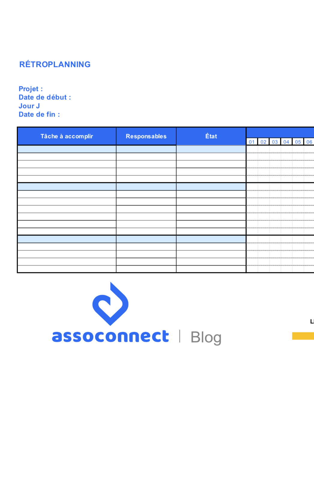 Document Excel à télécharger - Modèle Rétroplanning